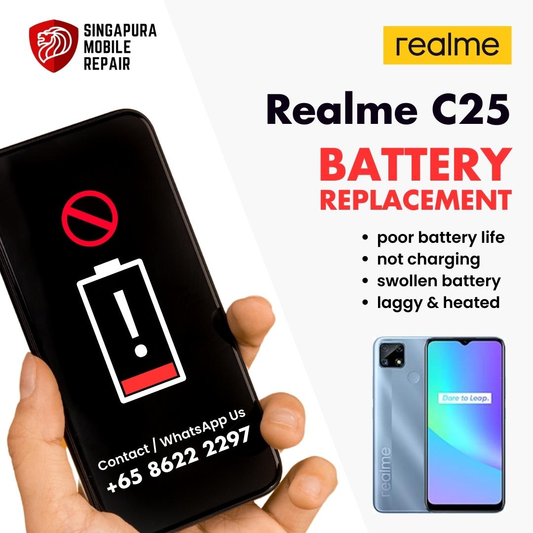 Realme C25 Bloated Battery Replacement Cost Singapore - Singapura Mobile Phone Repair